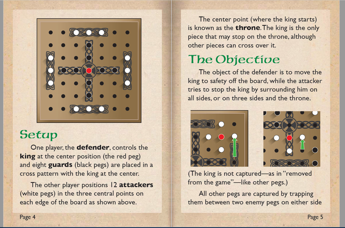 brandubh tabletop peg game – Red Hen Toys